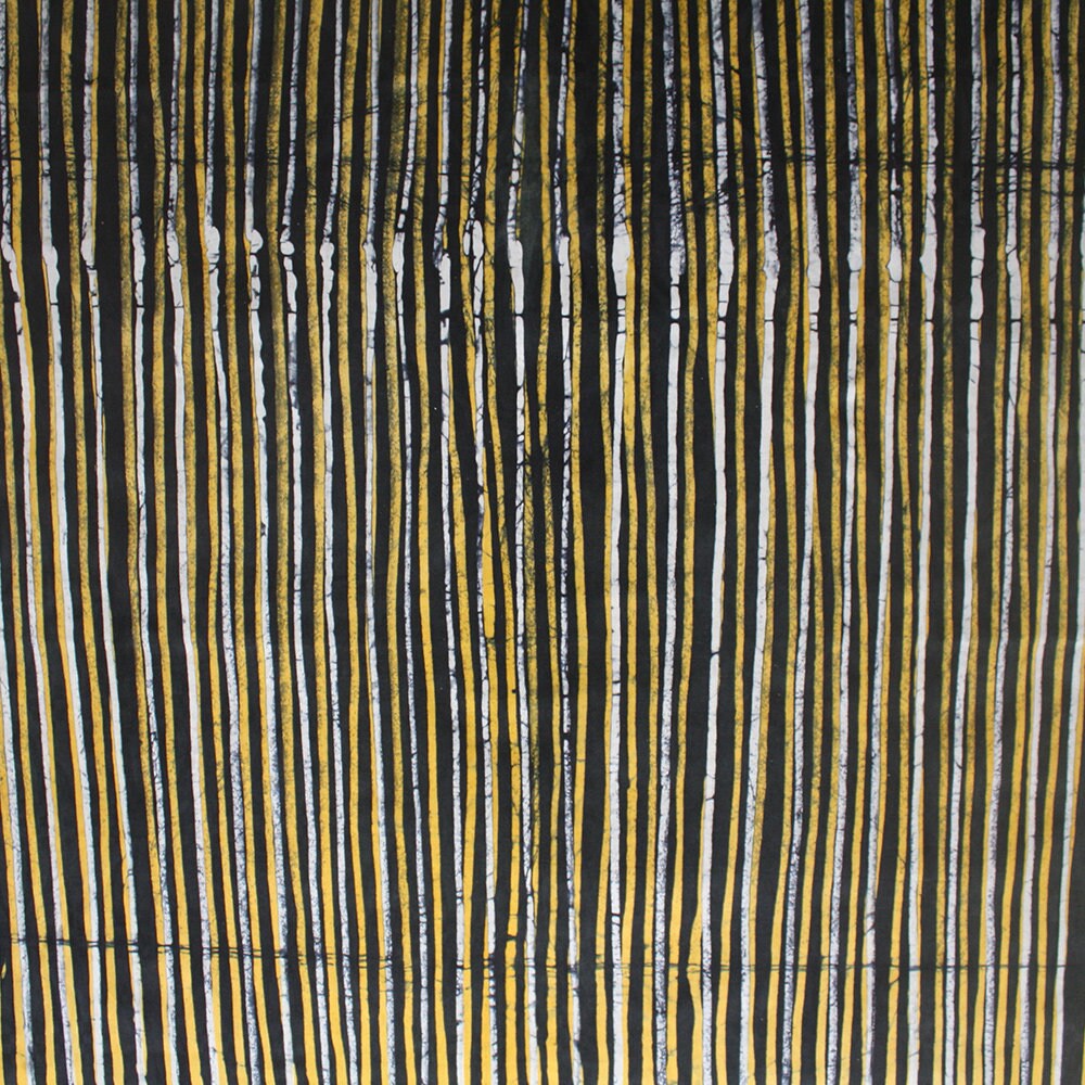 Black and Yellow Batik, Hand-dyed Fabric, Nigerian Adire, 2.4 Yard ...
