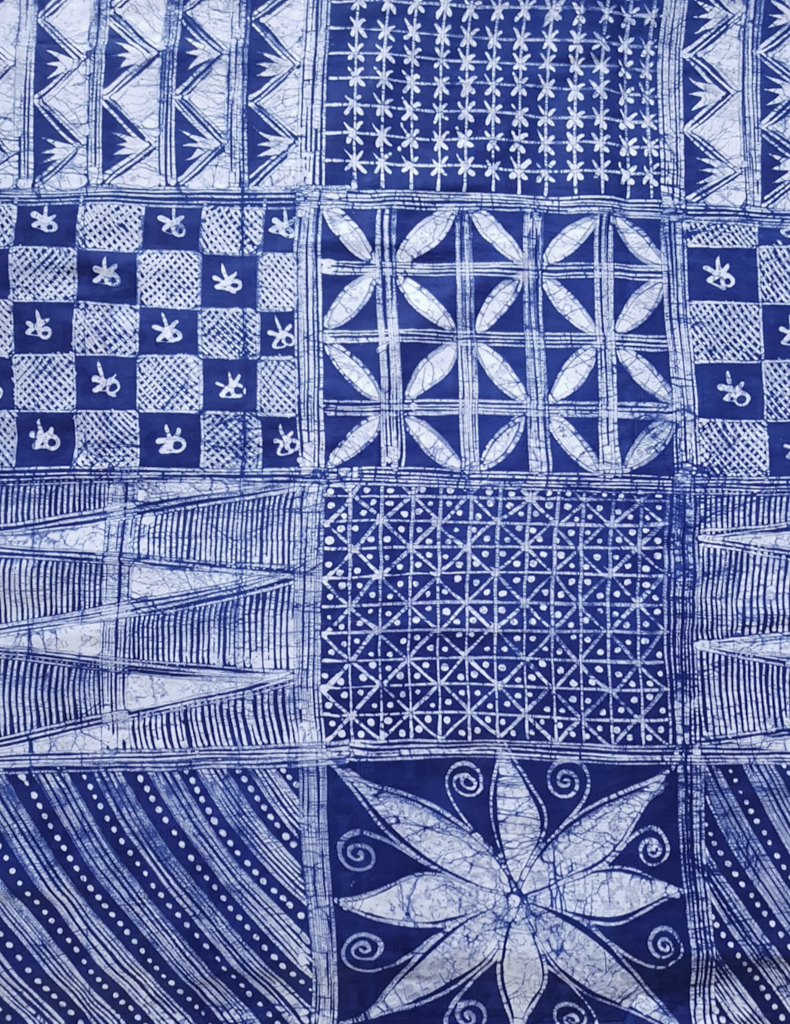 Blue African Fabric African Fabric Blue and White Batik | Etsy