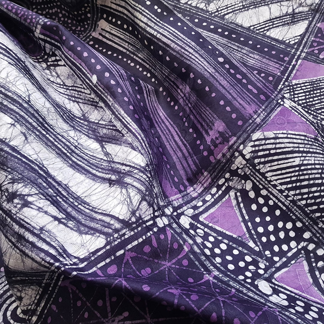 Purple Adire Fabric Purple Adire Batik 2.4 Yards African - Etsy