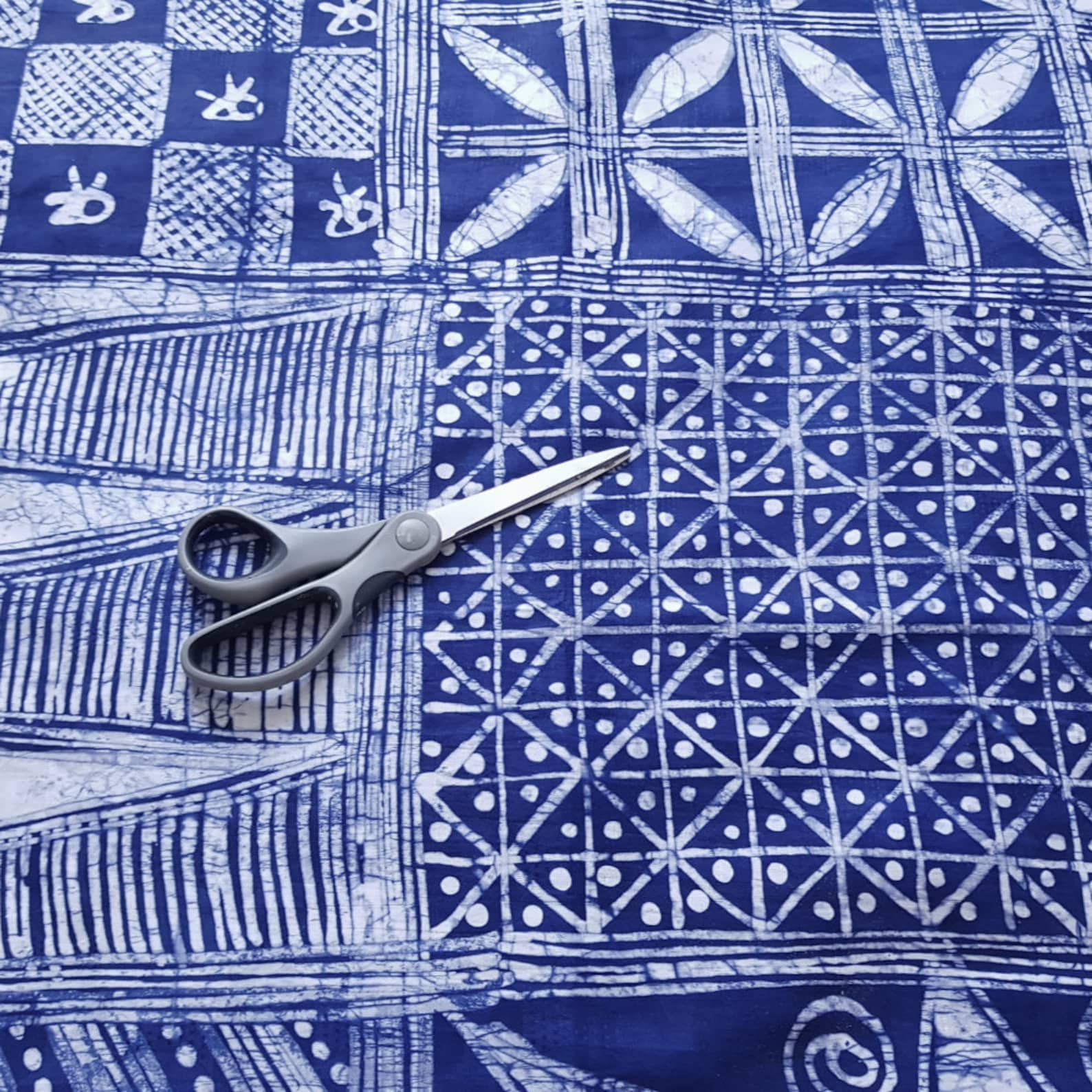 Blue African Fabric African Fabric Blue and White Batik - Etsy