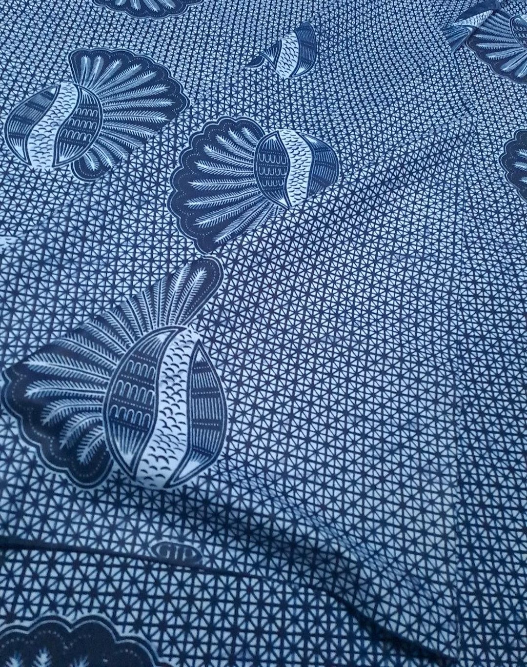 Blue African Fabric, Ankara Wax Print, Indigo Blue Fabric, Printed ...