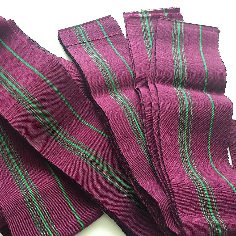 Aso-oke fabric by the metre Woven Fabric Maroon and Green | Etsy