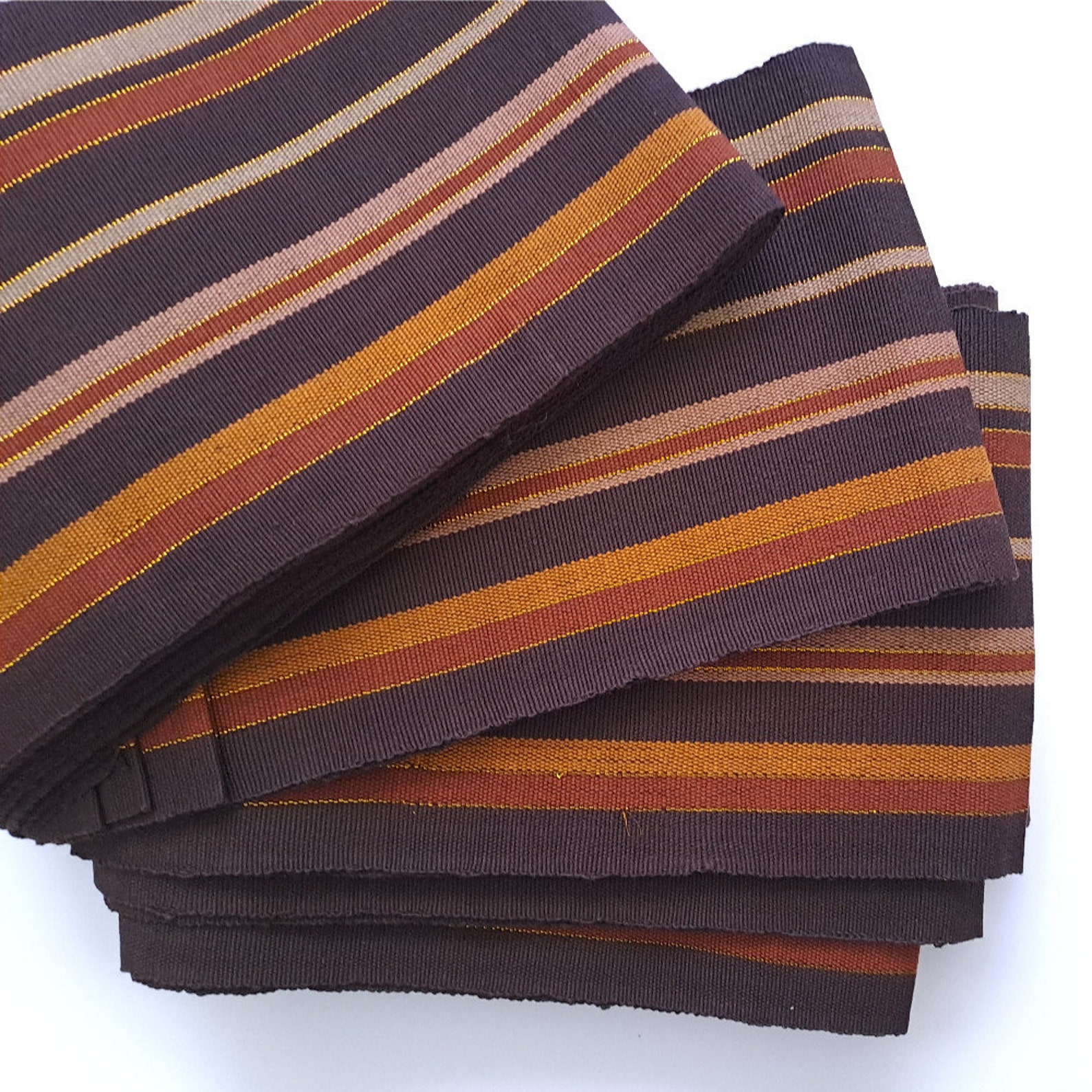 Brown Aso Oke, Brown Strip Textile, Yoruba Fabric, Cotton Aso Oke ...