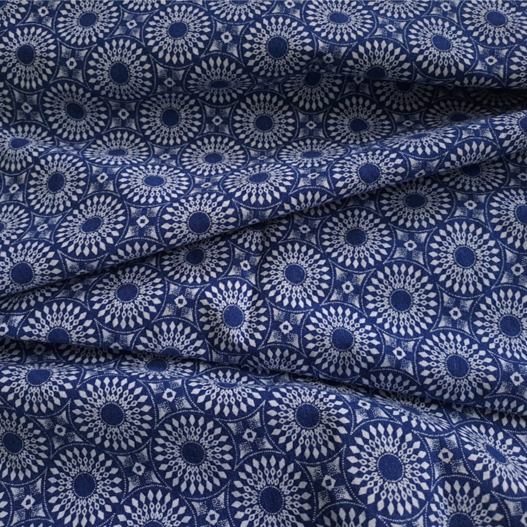 Indigo Geometric Shweshwe Fabric, Blue South African Fabric, African ...