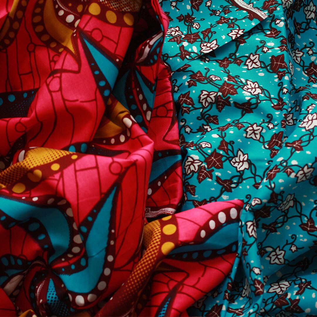 Turquoise and Pink Ankara Bundle, African Print Mix Bundle, 100% Cotton ...