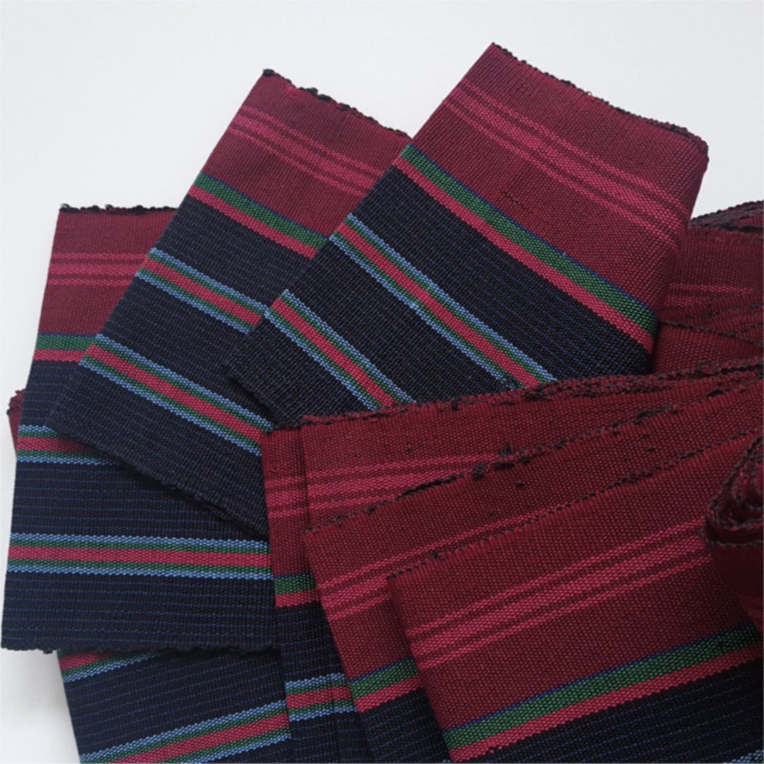Blue and Red Aso Oke, Woven Strip Fabric, Yoruba Cloth, 16 Metre Bundle ...