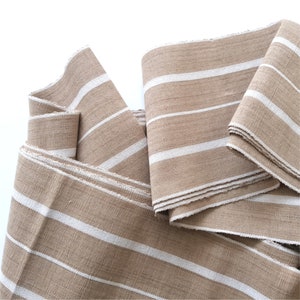 Sanyan Aso-oke, Hand-woven African Textiles, Beige Aso-oke With White ...