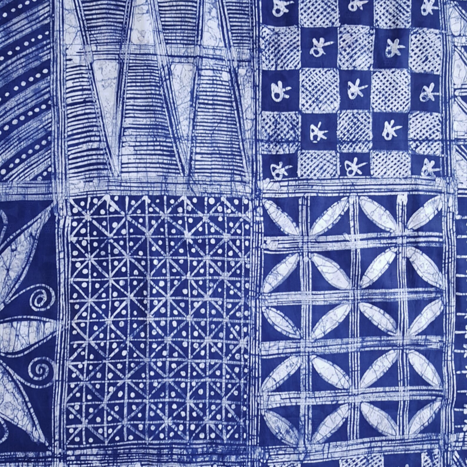 Blue African Fabric African Fabric Blue and White Batik - Etsy
