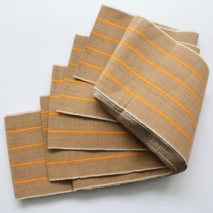Aso-oke, Woven Fabric, African Textiles, Beige Aso-oke With Orange ...