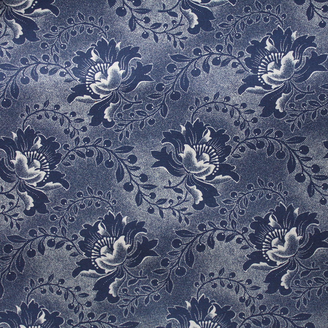Blue Floral Fabric, Blue Shweshwe Fabric, Quilting Fabric, Shwe Shwe ...