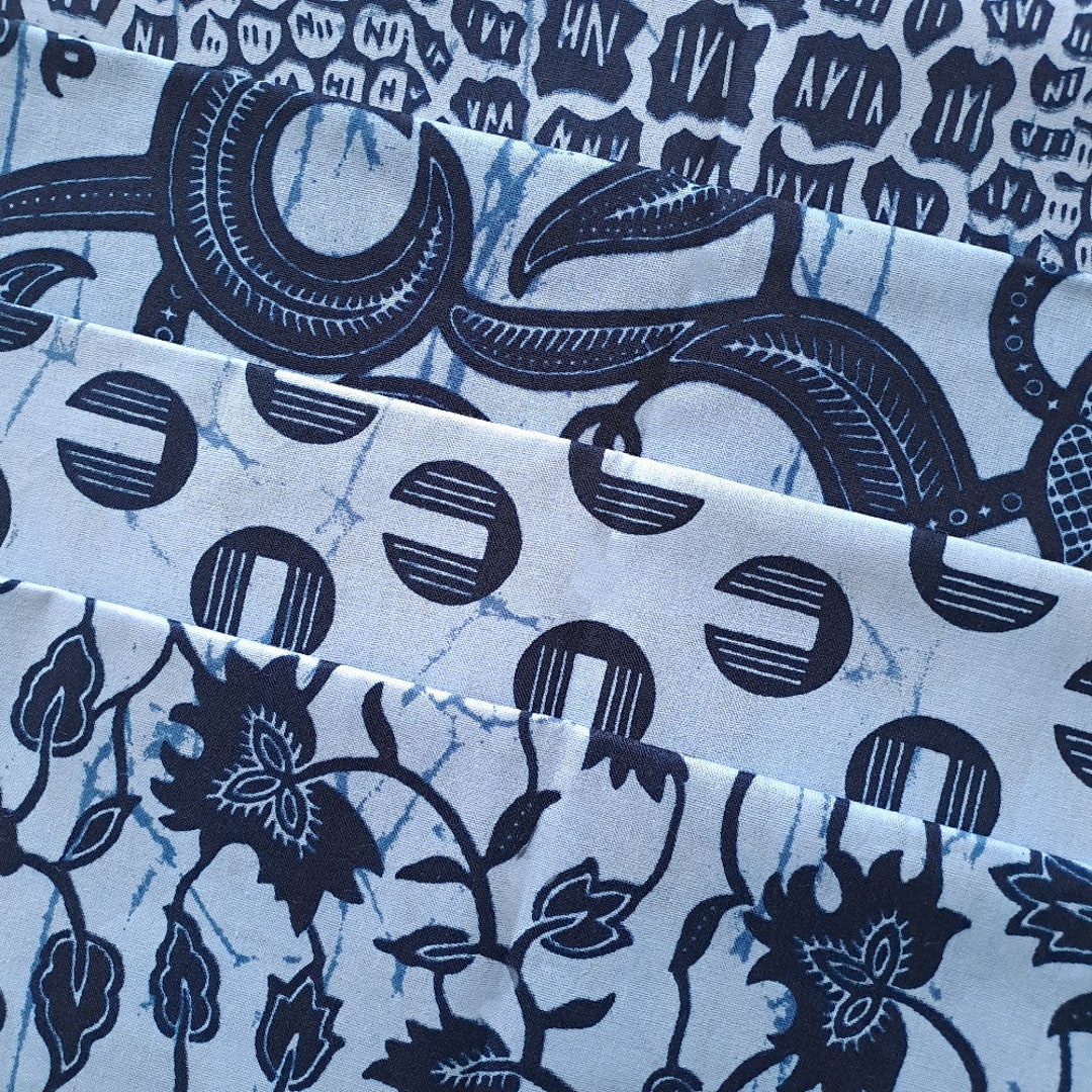 Blue Fat Quarter, African Print Fat Quarter, Quilting Fabric, Patchwork ...