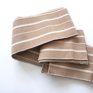 Sanyan Aso-oke, Hand-woven African Textiles, Beige Aso-oke With White ...