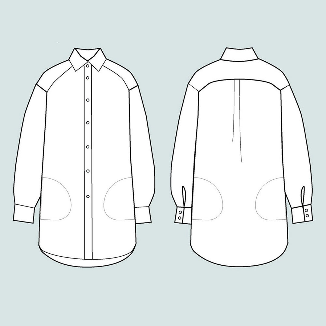 Oversized Shirt Sewing Pattern by the Assembly Line, Long Sleeved Shirt ...