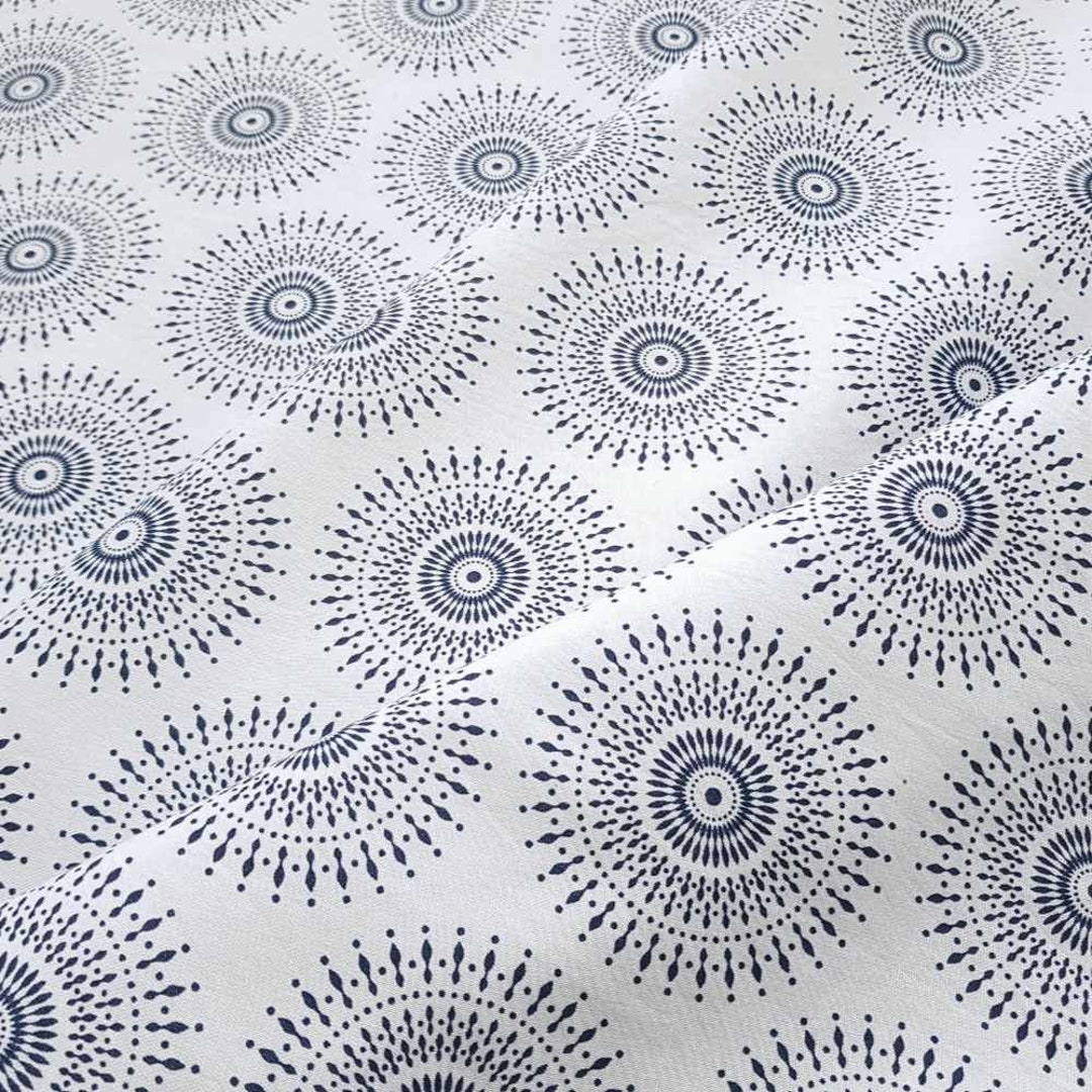 White and Dark Blue Shweshwe Fabric, 100% Cotton, Sold by the Metre ...