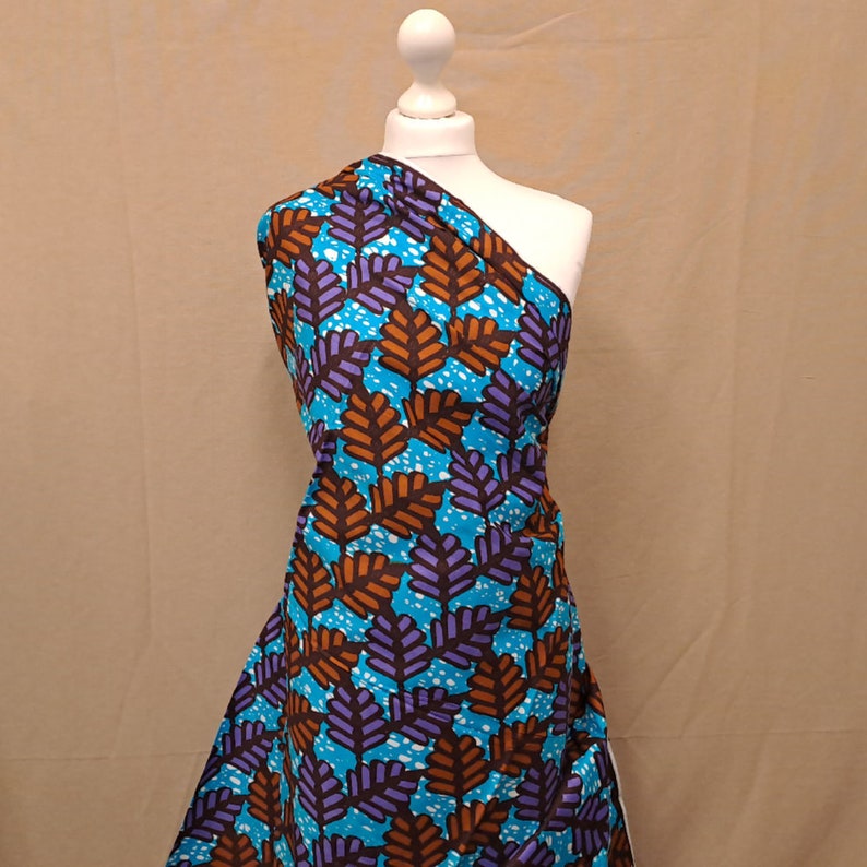 Turquoise African Print Fabric, 6 Yards Ankara, Turquoise Wax Print ...