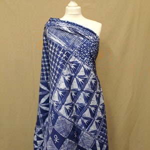 Blue African Fabric, African Fabric, Blue and White Batik, Hand-dyed ...