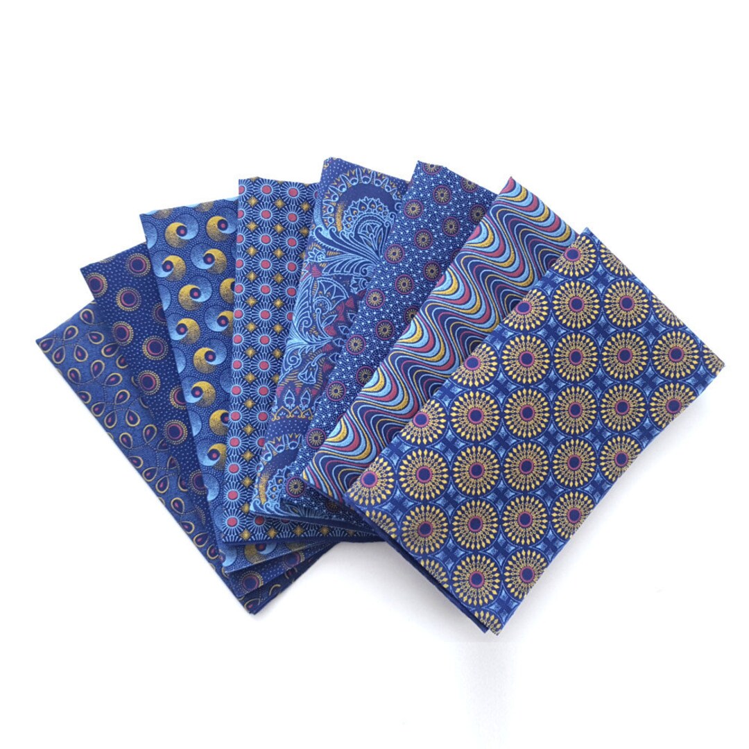 Blue Fat Quarters, Shweshwe Fat Quarters, 8 Fat Quarters, African Print ...