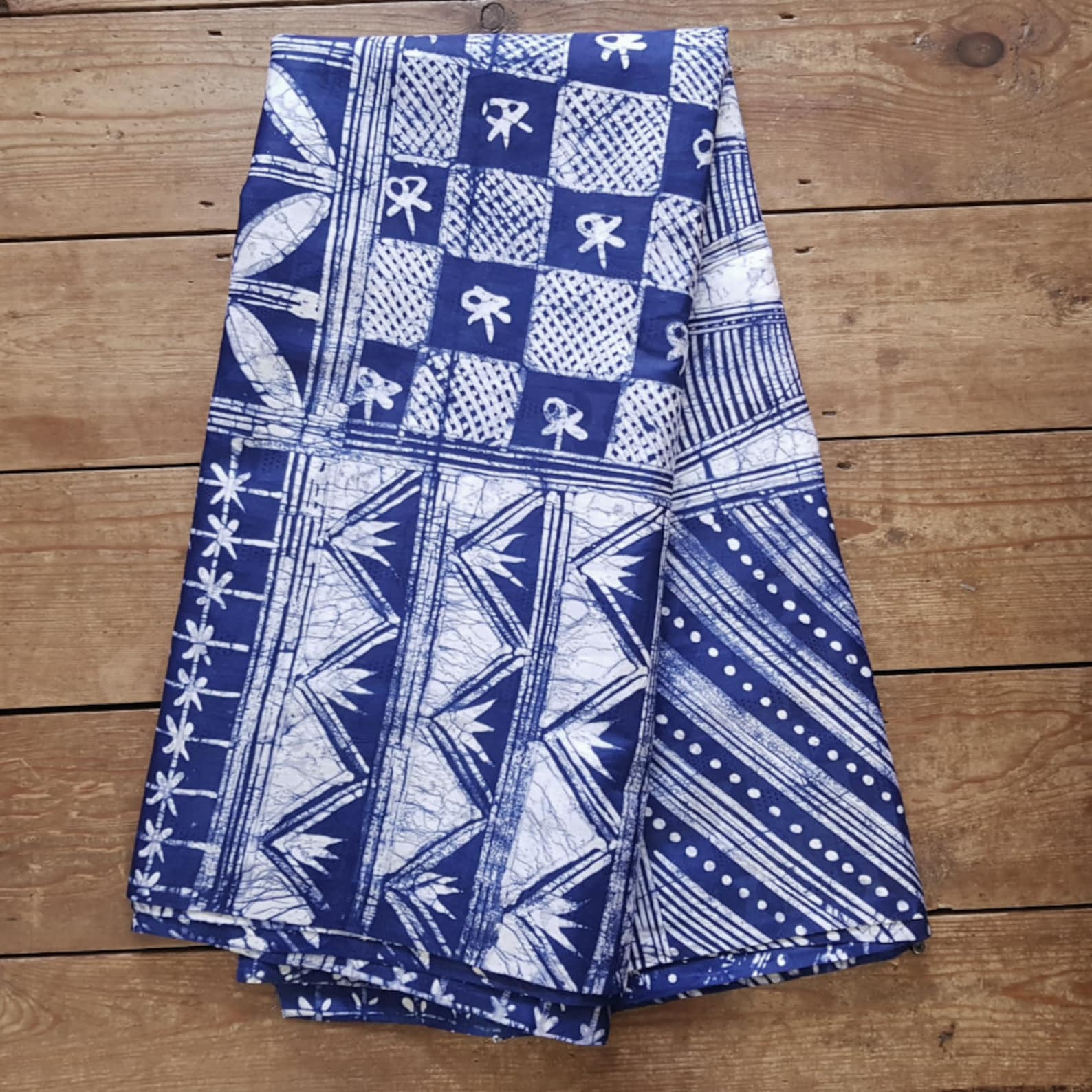 Blue African Fabric African Fabric Blue and White Batik - Etsy