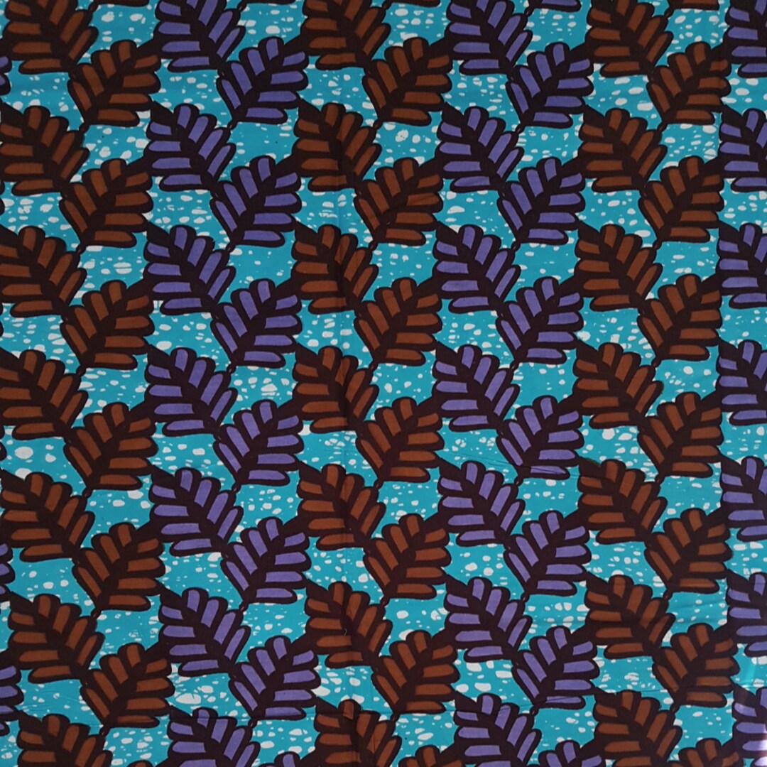 Turquoise African Print Fabric, 6 Yards Ankara, Turquoise Wax Print ...