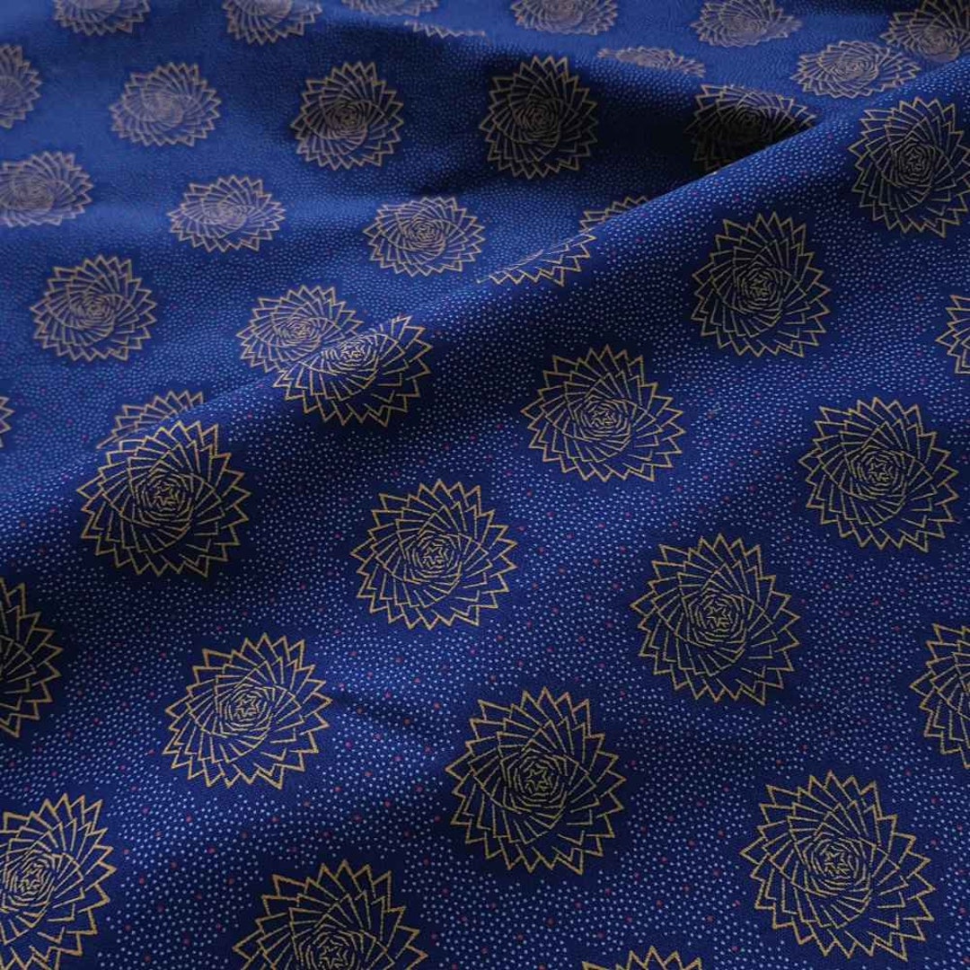 Blue and Yellow Shweshwe Fabric, Blue Shweshwe by the Metre, African ...