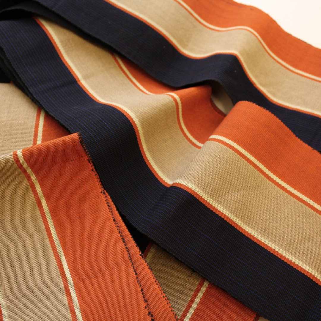 Orange and Blue Aso Oke, African Woven Strip Fabric, Handwoven Fabric ...