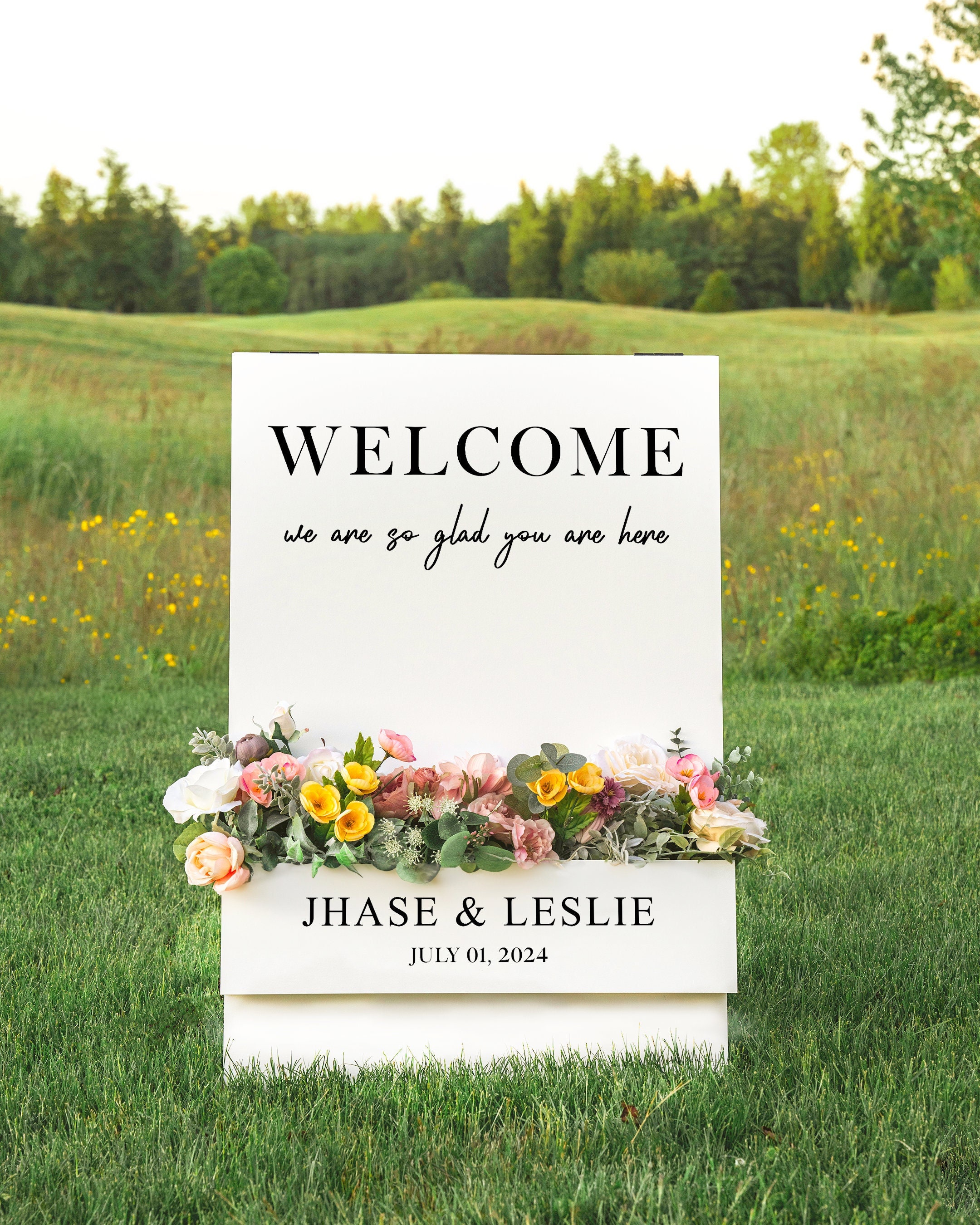 Classy Flower Box Welcome Sign - Wedding Welcome Sign - Custom ...