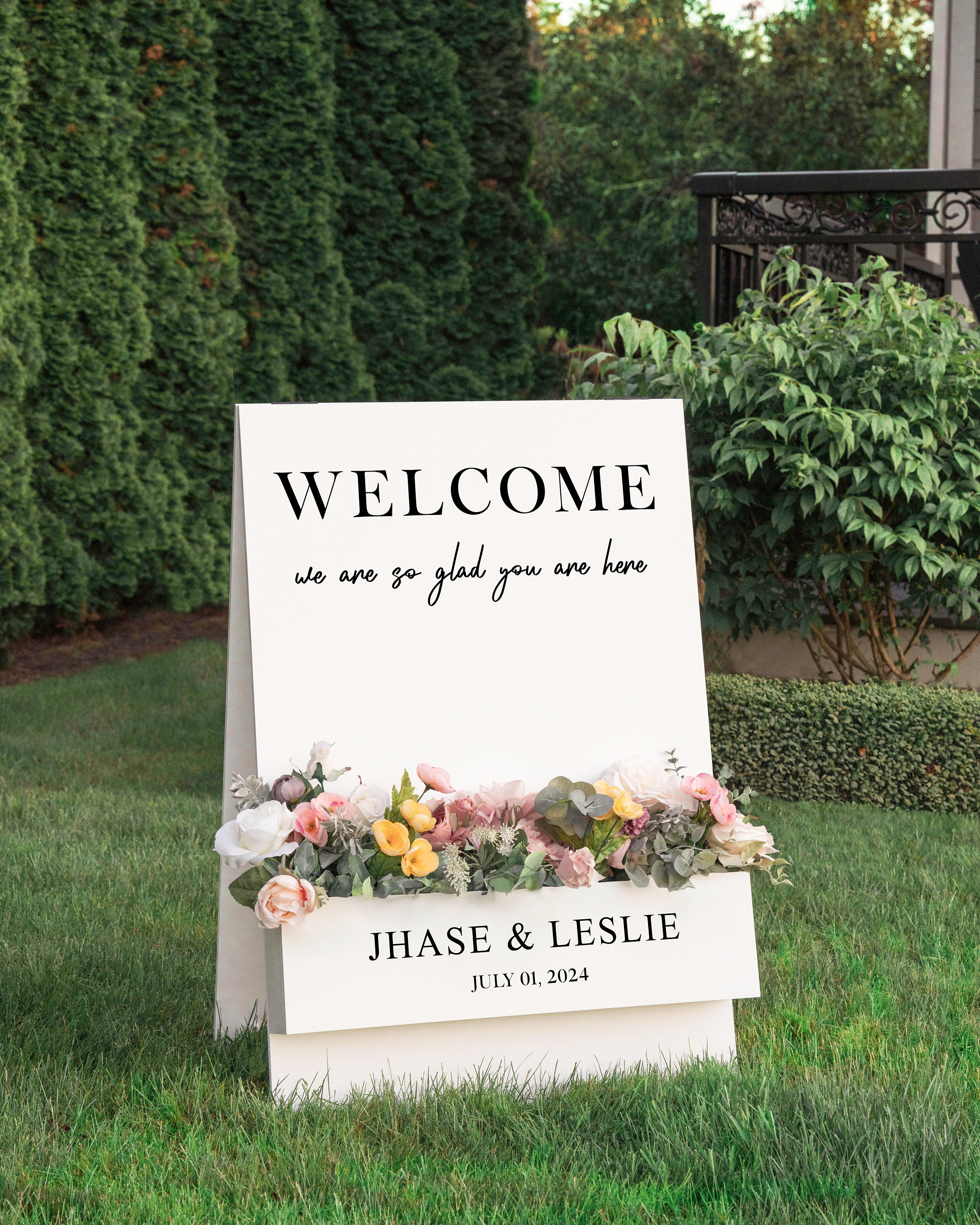 Classy Flower Box Welcome Sign Wedding Welcome Sign Custom Personalized ...
