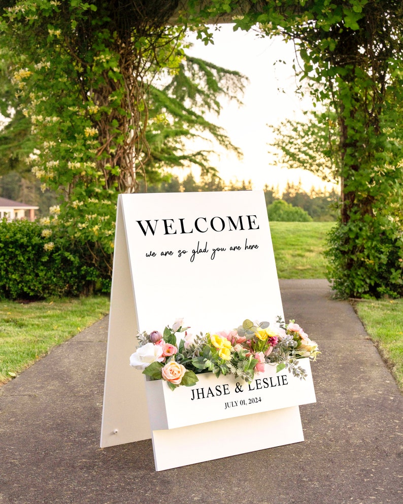 Classy Flower Box Welcome Sign - Wedding Welcome Sign - Custom ...