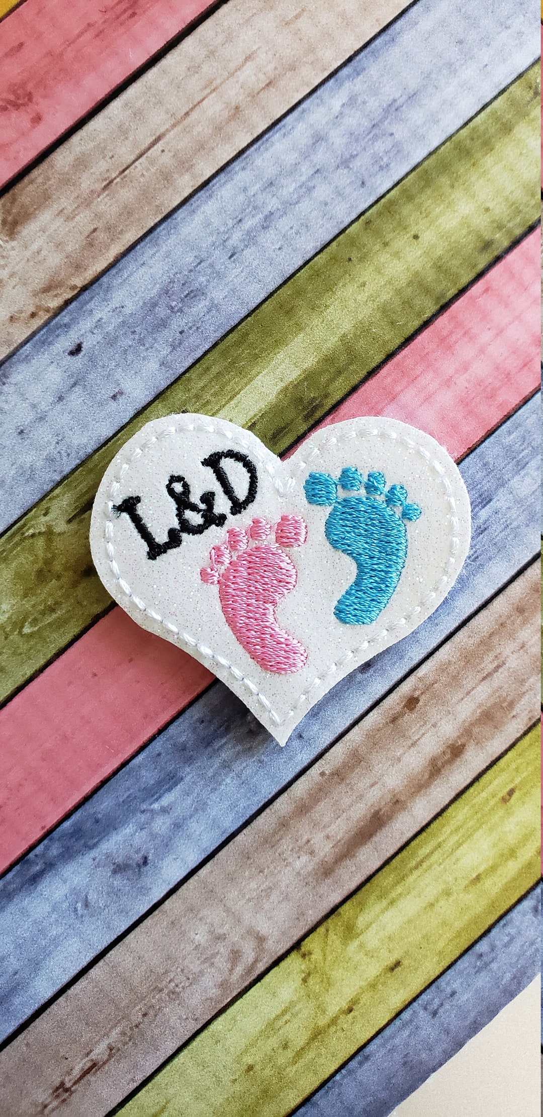 Labor & Delivery Heart Glitter Feltie (UNCUT FELTIE) Heart Feltie ...