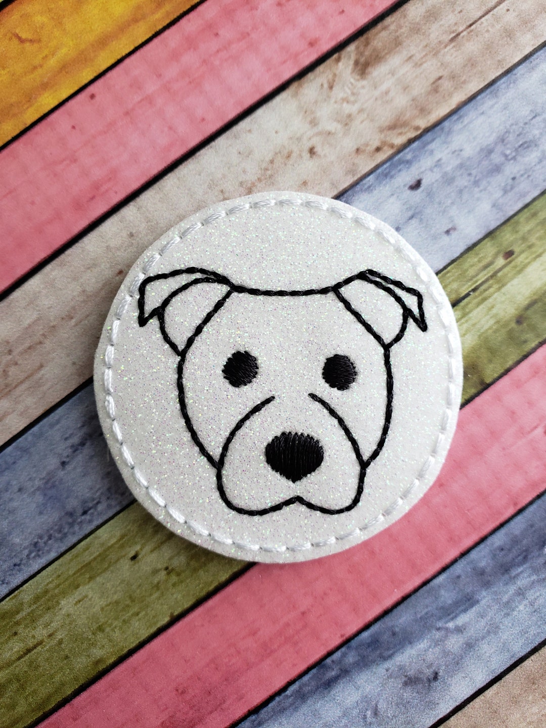 Pit Bull Dog Glitter Feltie (UNCUT FELTIE) Felt Embellishments, Felt ...