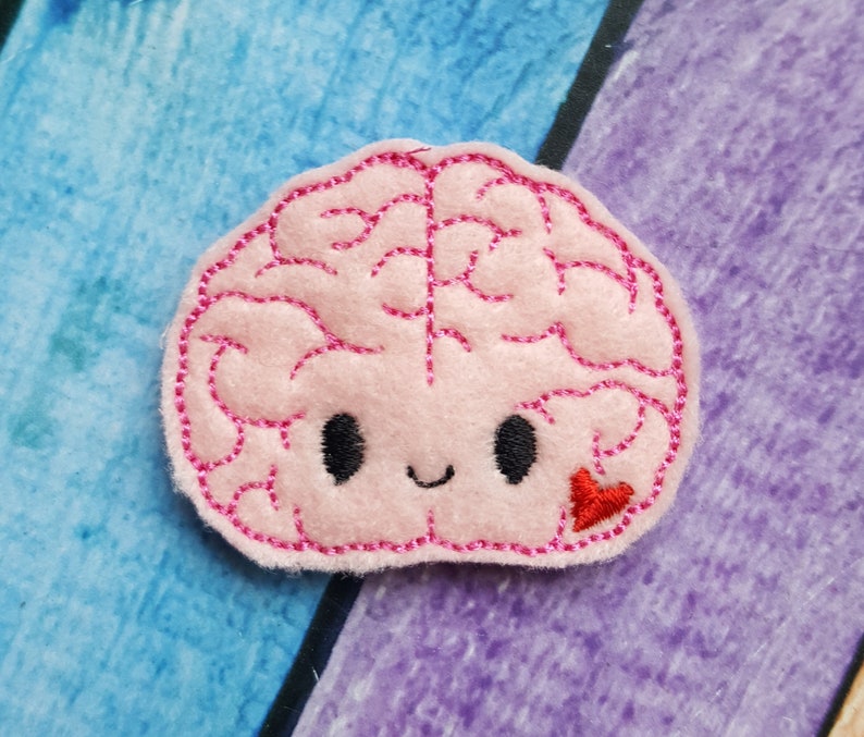 Brain Feltie (UNCUT FELTIE) Human Brain Feltie, Felt Embellishments ...