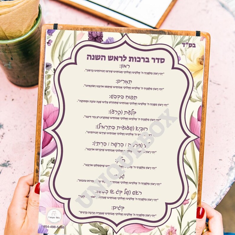 Rosh Hashna Simanim Blessing Decorated Rosh Hashana Blessings Jewish ...