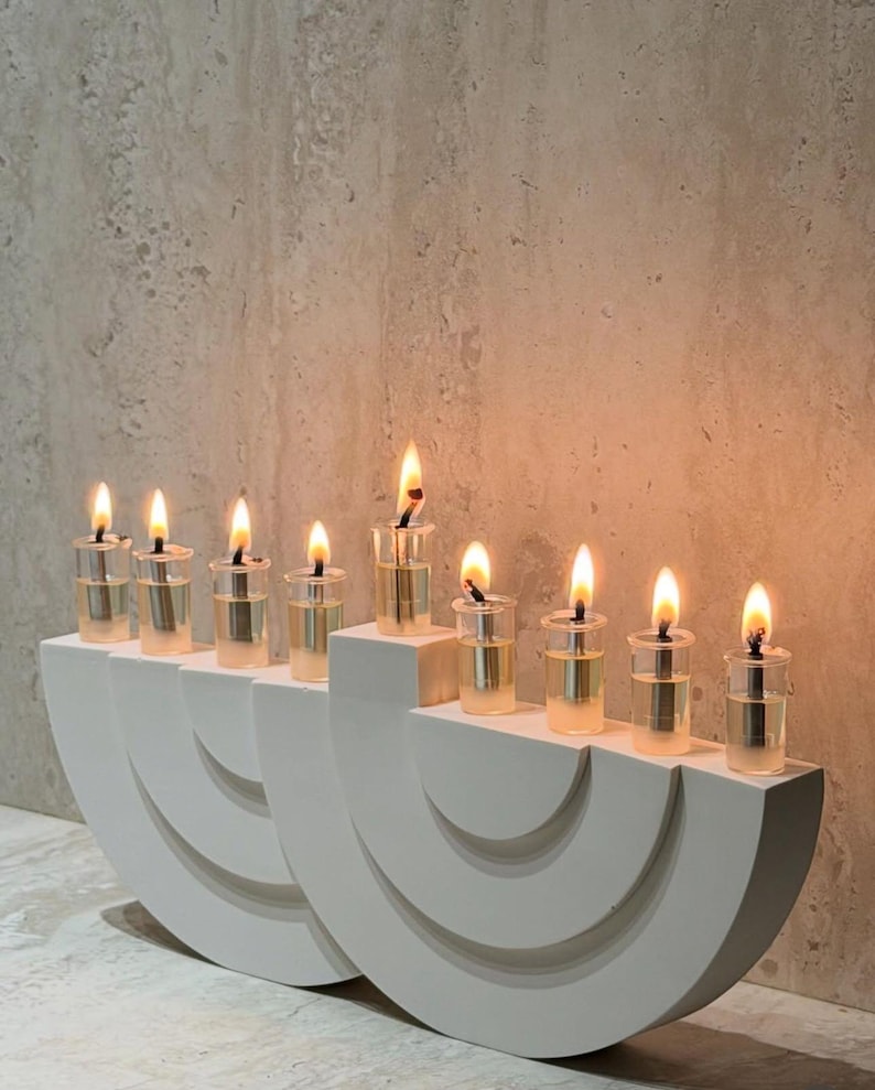 Handmade Concrete Hanukkah Menorah – Unique Design With Modern Style ...