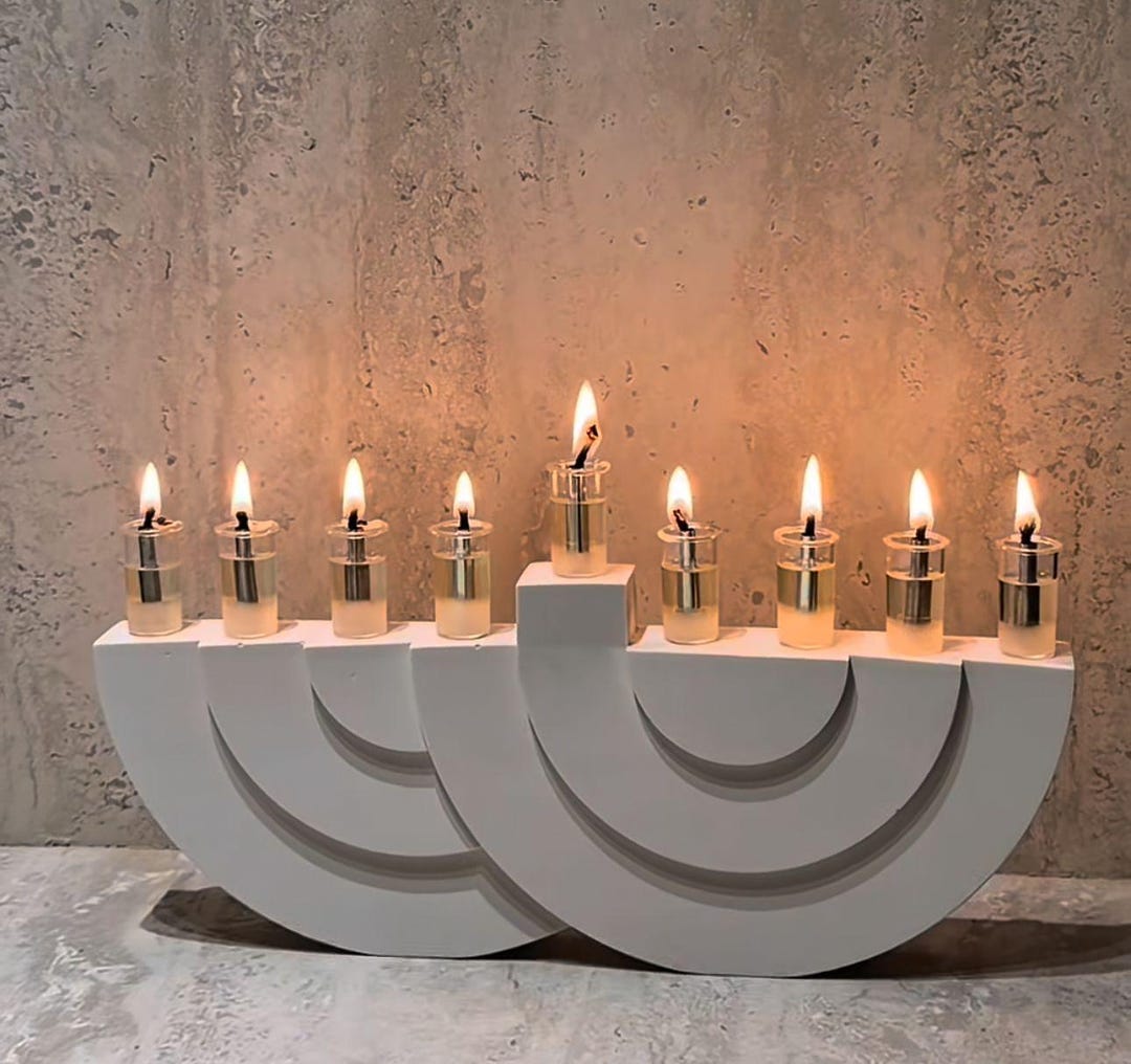 Handmade Concrete Hanukkah Menorah – Unique Design With Modern Style ...