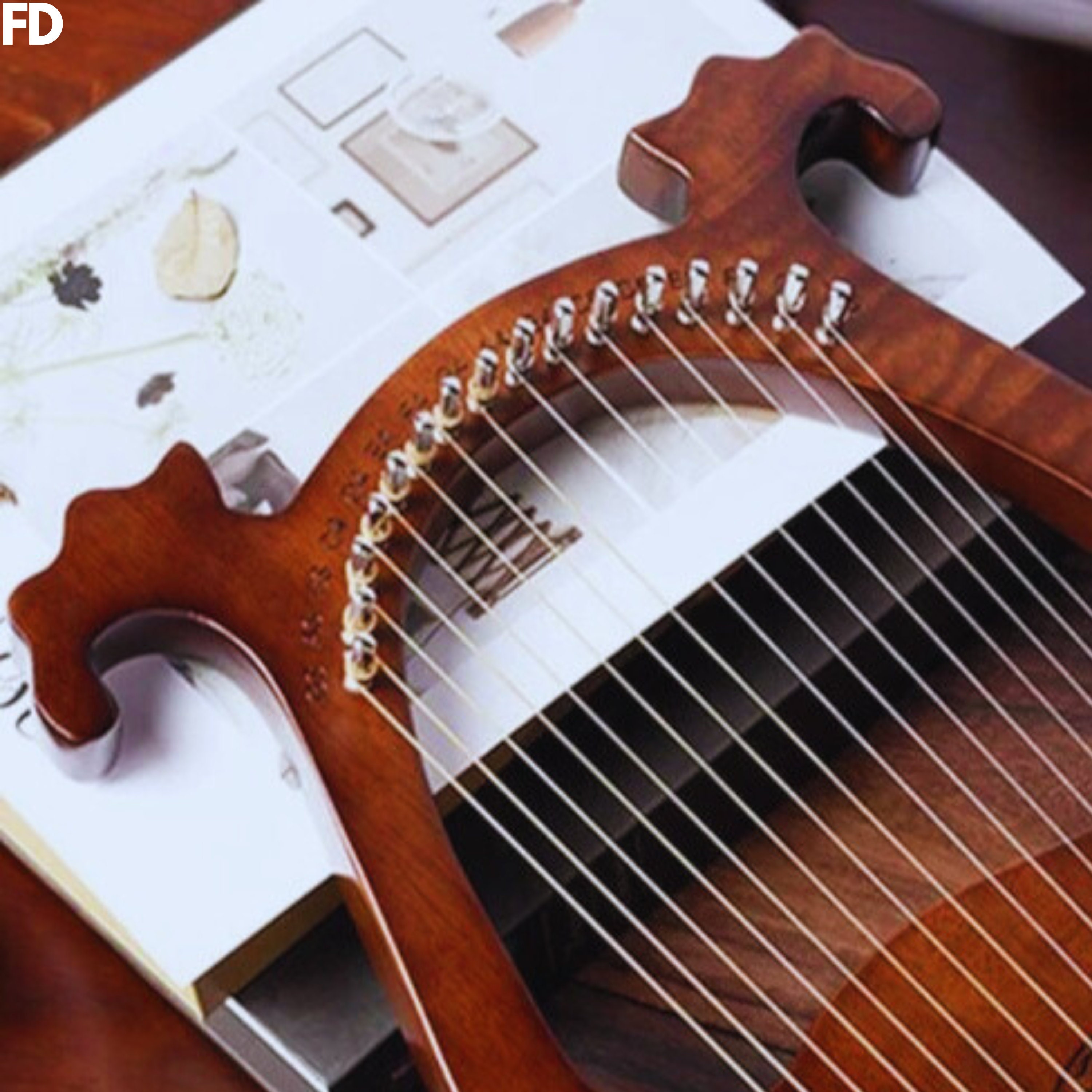 Lyre Harp - 16 String Mahogany Plucked Instrument Folk Irish Music ...