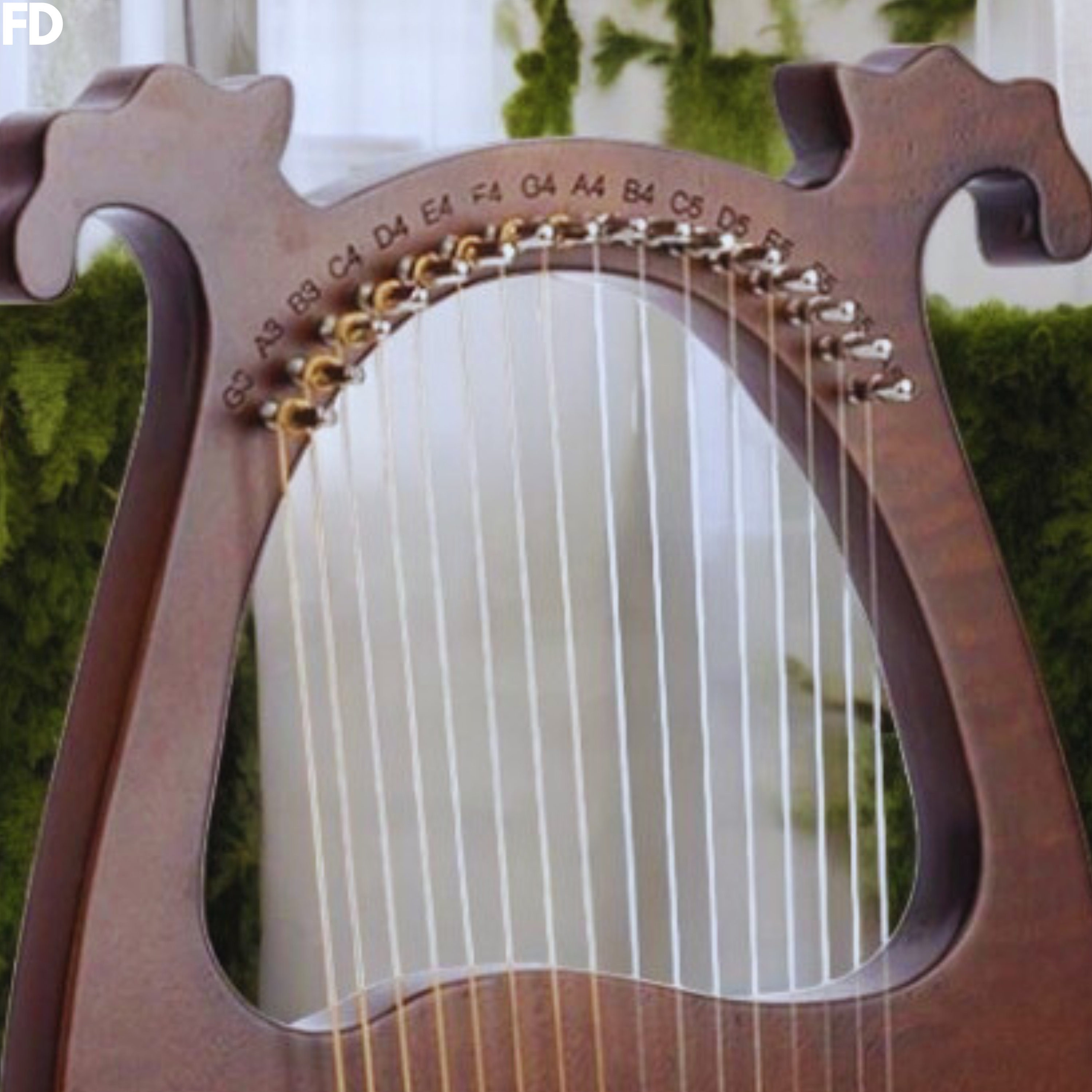 Lyre Harp - 16 String Mahogany Plucked Instrument Folk Irish Music ...