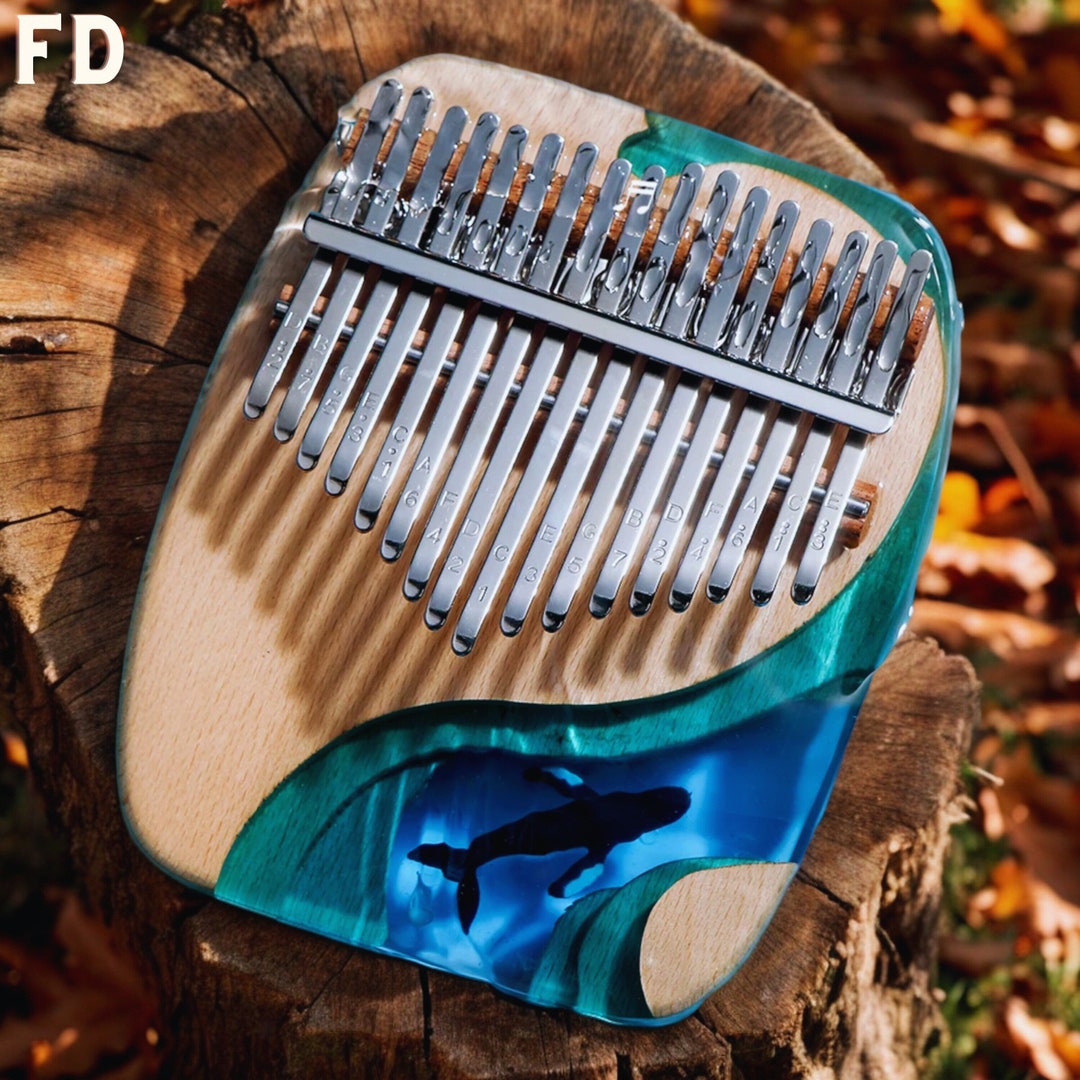 17 Keys Kalimba Blue - Mbira Deze Thumb Piano Finger Piano Wooden ...