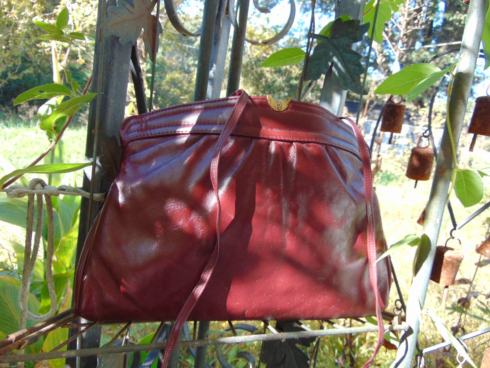 Vintage 1970's Classic Leather Oxblood Colored Etienne Aigner Clutch ...