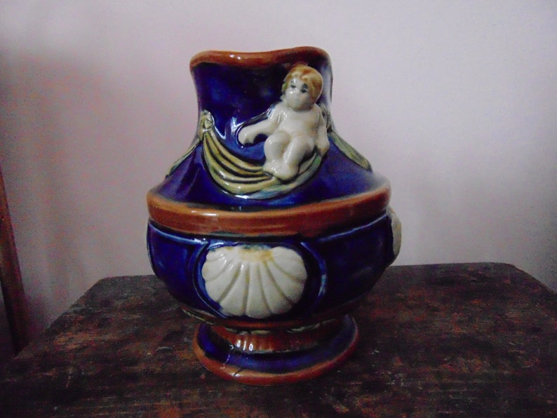Mid Victorian English Majolica Cherub Water/wine Pitcher Possible 1870 ...