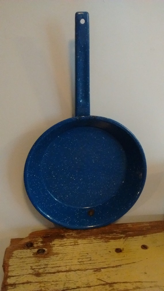 farmhouse country chic kitchen Bless This Mess enamelware fry pan Pots ...