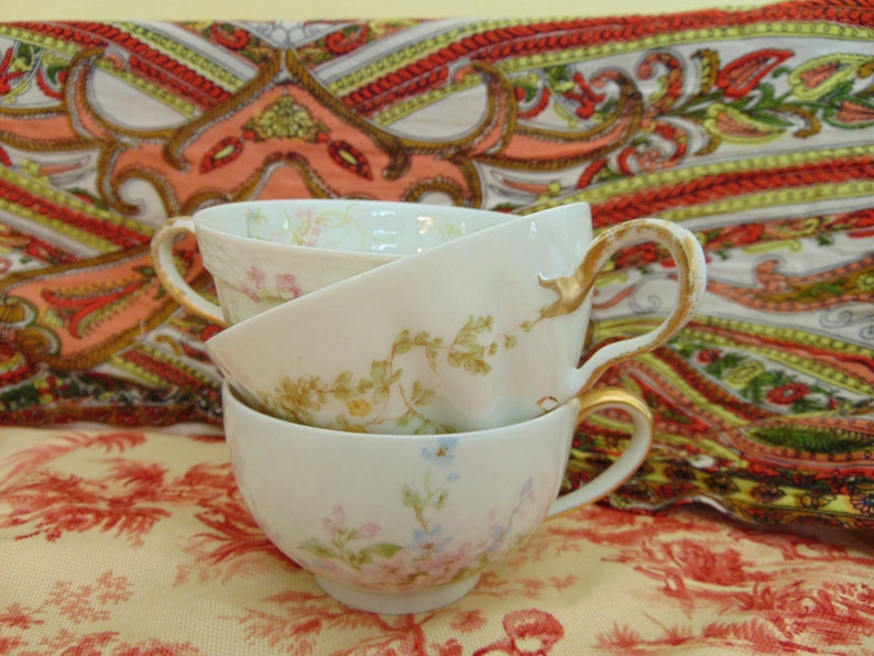 Vintage Mismatched Dainty Limoges Tea Cups - Etsy