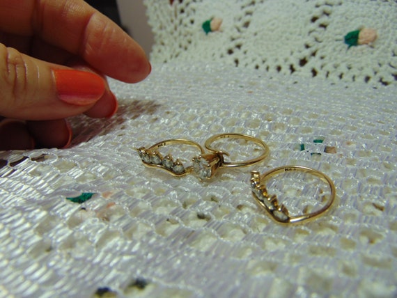 On Sale 1990's Wedding Ring Set 14K Gold with Quality… - Gem