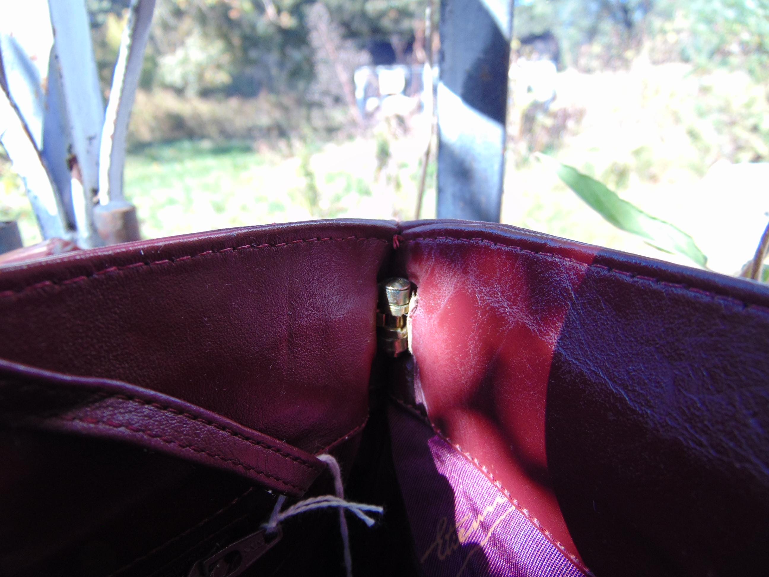 Vintage 1970's Classic Leather Oxblood Colored Etienne Aigner Clutch ...