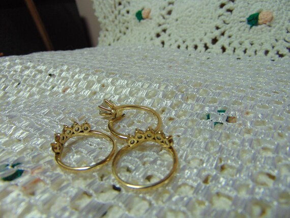 On Sale 1990's Wedding Ring Set 14K Gold with Quality… - Gem