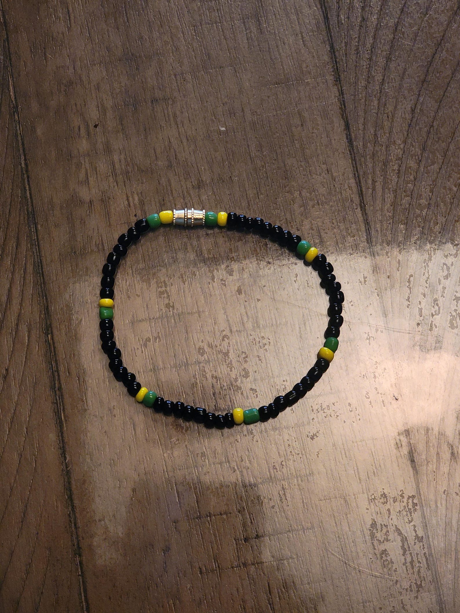 Black, Yellow, and Green Jamaican Flag Beaded Bracelet - Etsy