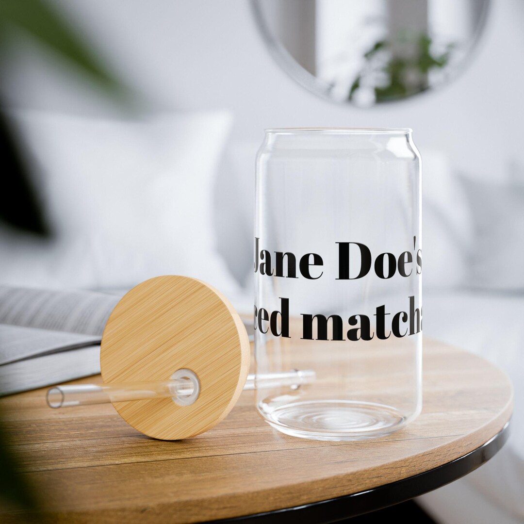 Customizable Boba Glass, Sipper Glass, 16oz, Trendy, Iced Latte, Iced ...