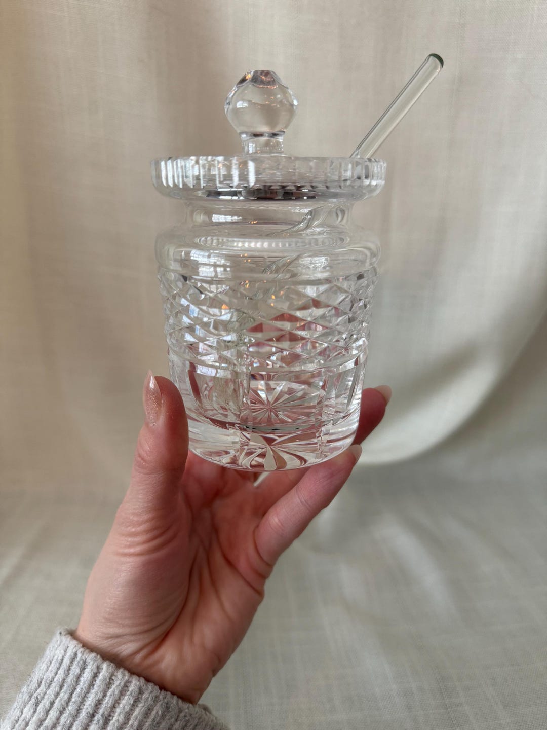 Vintage Waterford Crystal Jam or Honey Jar With Spoon - Etsy