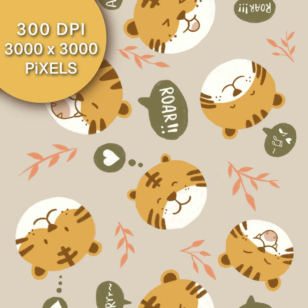 TIGER Wrapping Paper Digital Pattern Fabric Printing Seamless Pattern ...