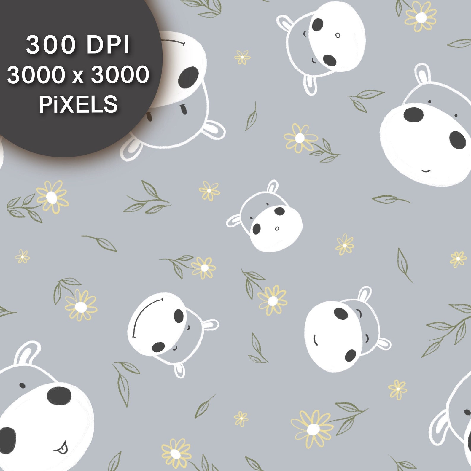 HIPPO Wrapping Paper Digital Pattern Fabric Printing Seamless Pattern ...