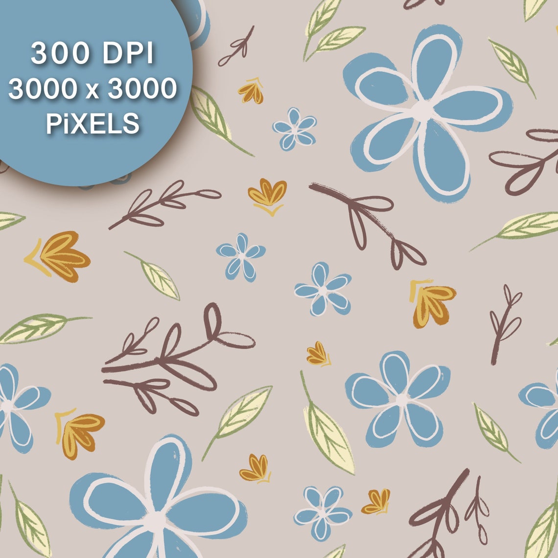 FLORAL.1 Wrapping Paper Digital Pattern Fabric Printing Seamless ...